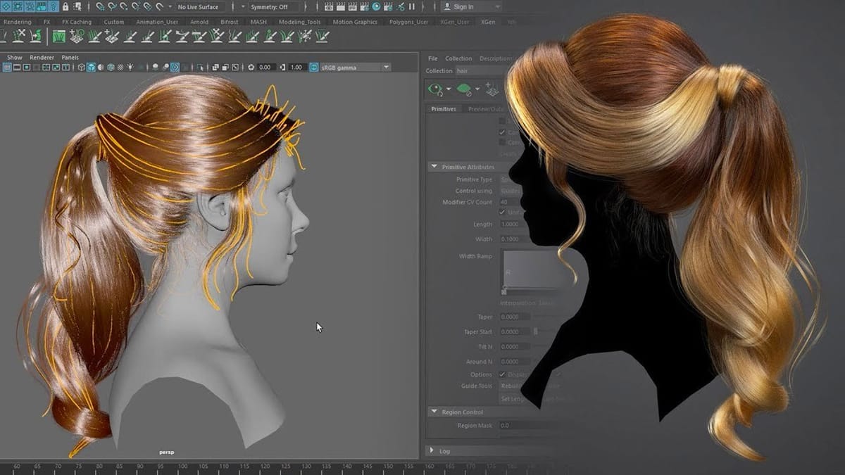 Creating a Female Hairstyle for Production with Maya XGen